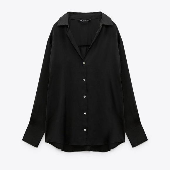 Zara | Tops | Zara Satin Effect Shirt | Poshmark